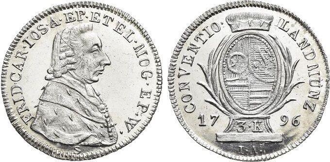 ② 3 Kreuzer 1796 Mainz-erzbistum Friedrich Karl Joseph von ...