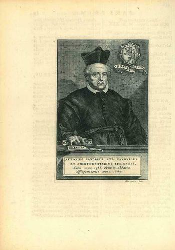 ② Portrait of Antonius Sanderus — Kunst | Etsen en Gravures — 2dehands