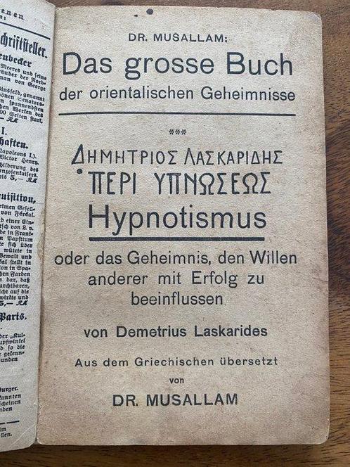 ② Dr. Franz Sättler alias Dr. Musallam - Hypnotismus / — Antiquités ...