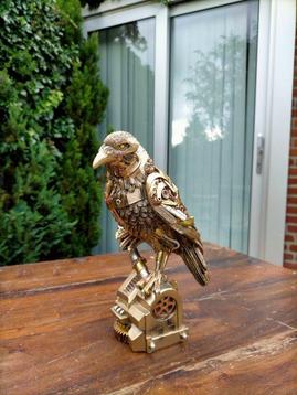 ② staande raaf in steampunk stijl voor huis of tuin - resin — Art ...