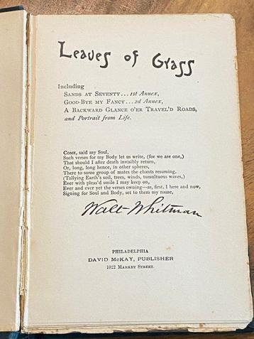 ② Walt Whitman - Leaves of Grass (komplette Sterbebettausgabe ...