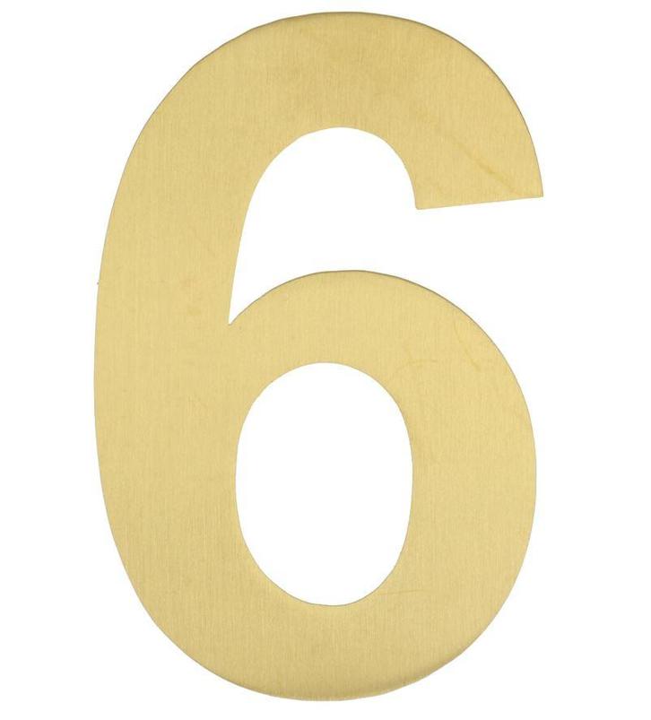 ② BASICS Huisnummer LBHN100-6 PVD mat goud — Hang- en Sluitwerk — 2dehands