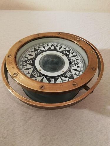 ② Compas de navire - Laiton Verre compas rose - XXe siècle — Antiquités ...