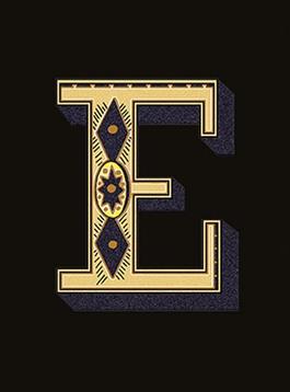 ② VERSACE ALFABET - Letter E (Nero/Oro) / Vloertegel en — Tegels — 2dehands