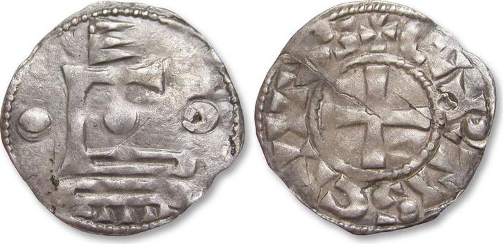 ② Ar silver denier France Chartres (comté), anonymous issue ...